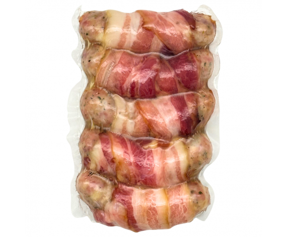 Pork Sausage Wrapped In Bacon | 5pcs | 250gm± | 培根香肠卷(无烟熏) | SG