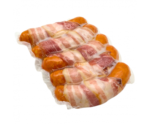 Smoked Pork Sausage Wrapped In Bacon | 5pcs | 250gm± | 培根香肠卷 | SG